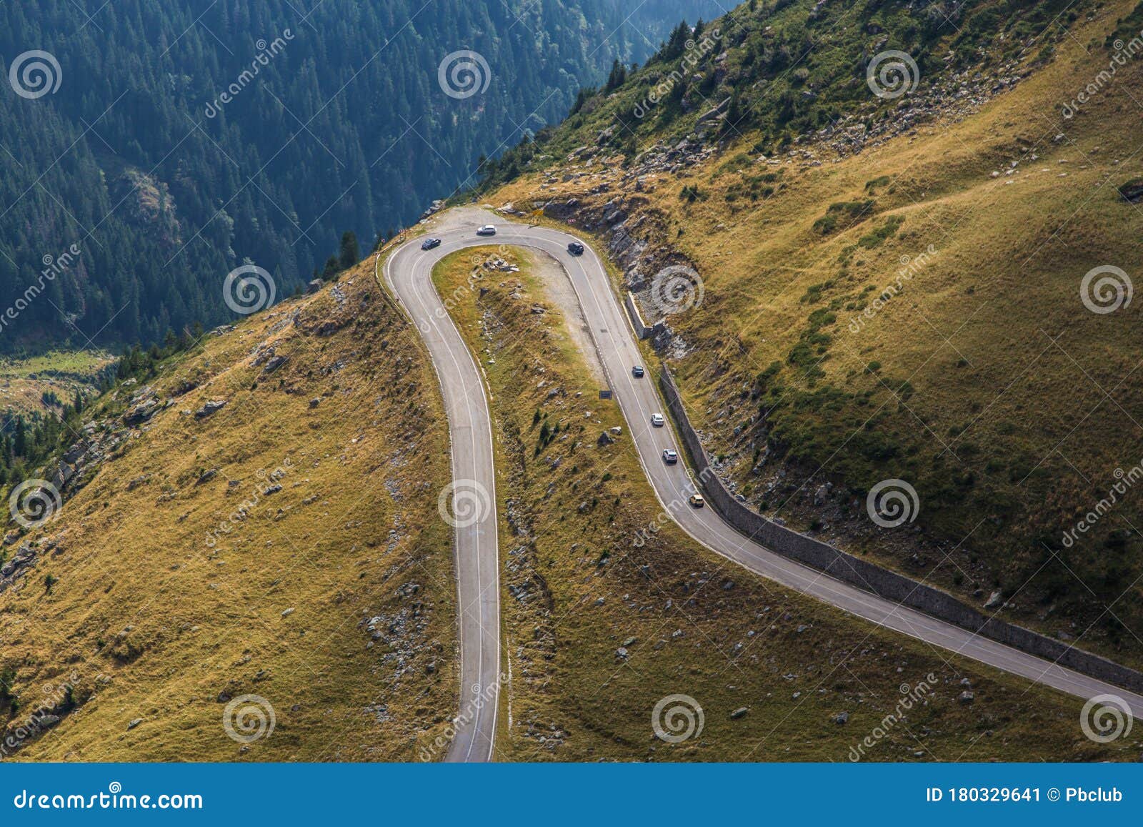 Switchback Mountain Road stock image. Image of mountain - 180329641