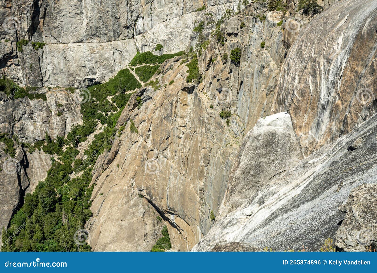Switchbacks Climb through Trees Up To Upper Yosemite Falls Stock Photo ...