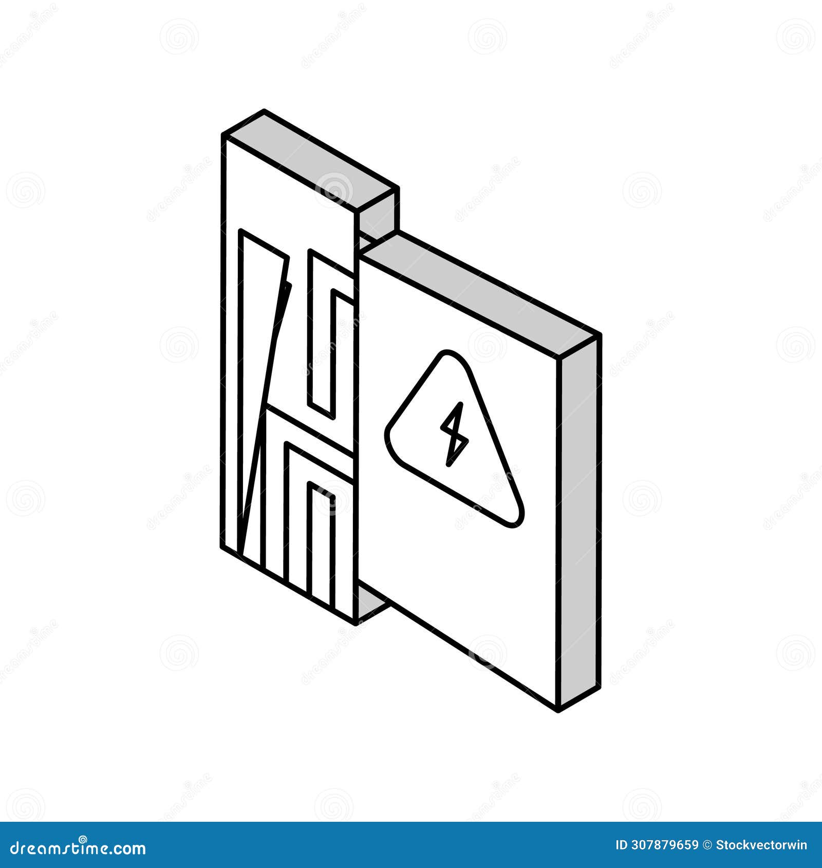 Switchboard Box Isometric Icon Vector Illustration Stock Vector - Illustration of lined, tool ...