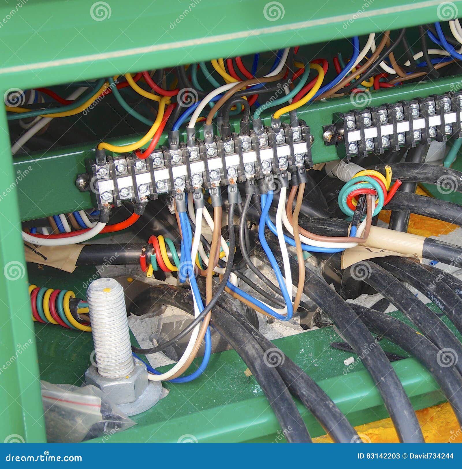 Switchboard Closeup at Construction Site Stock Image - Image of indoors ...