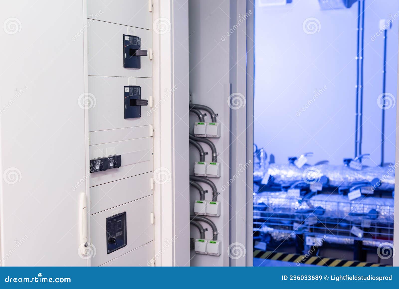 Switchboard in Equipment Room of Modern Stock Image - Image of ...
