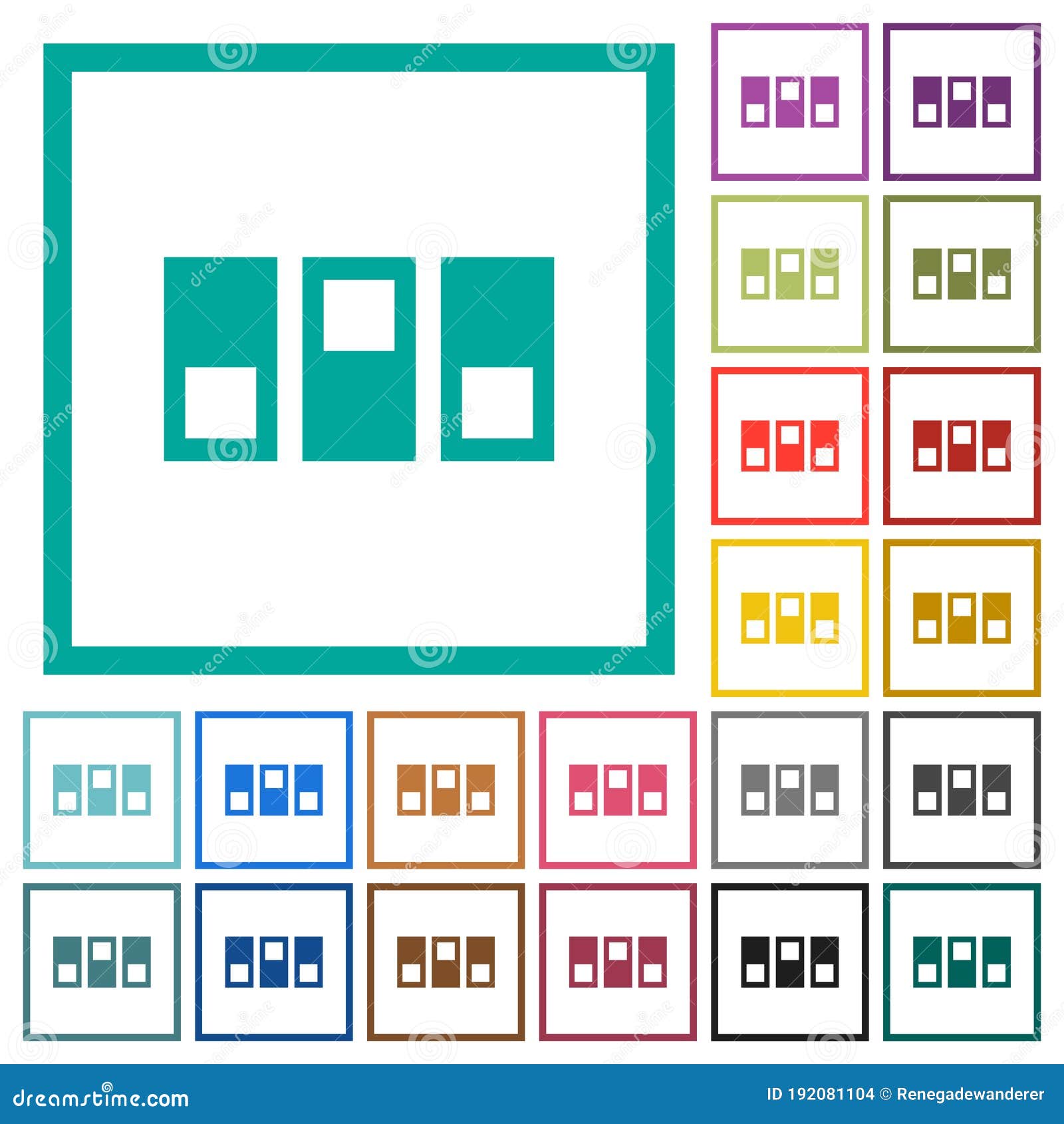 Switchboard Flat Color Icons with Quadrant Frames Stock Vector ...