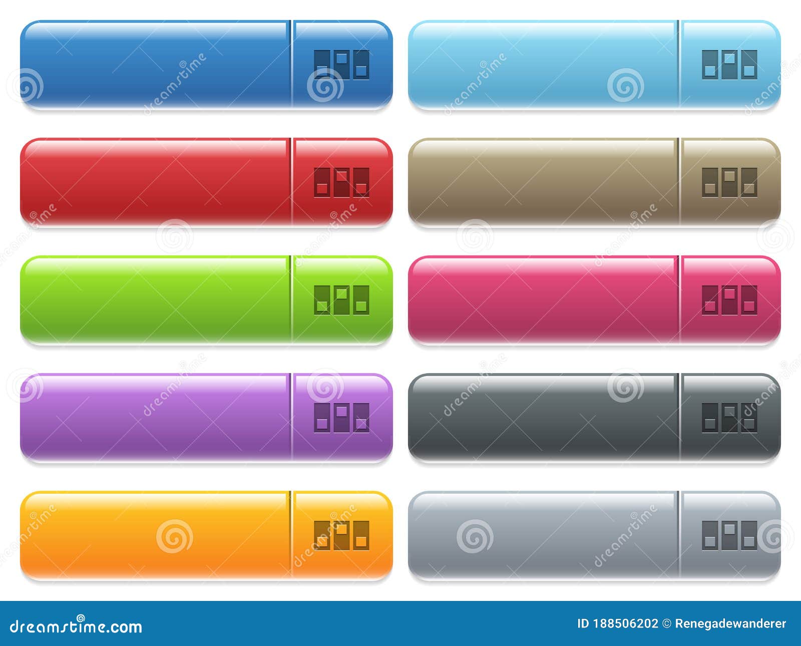 Switchboard Icons on Color Glossy, Rectangular Menu Button Stock Vector ...