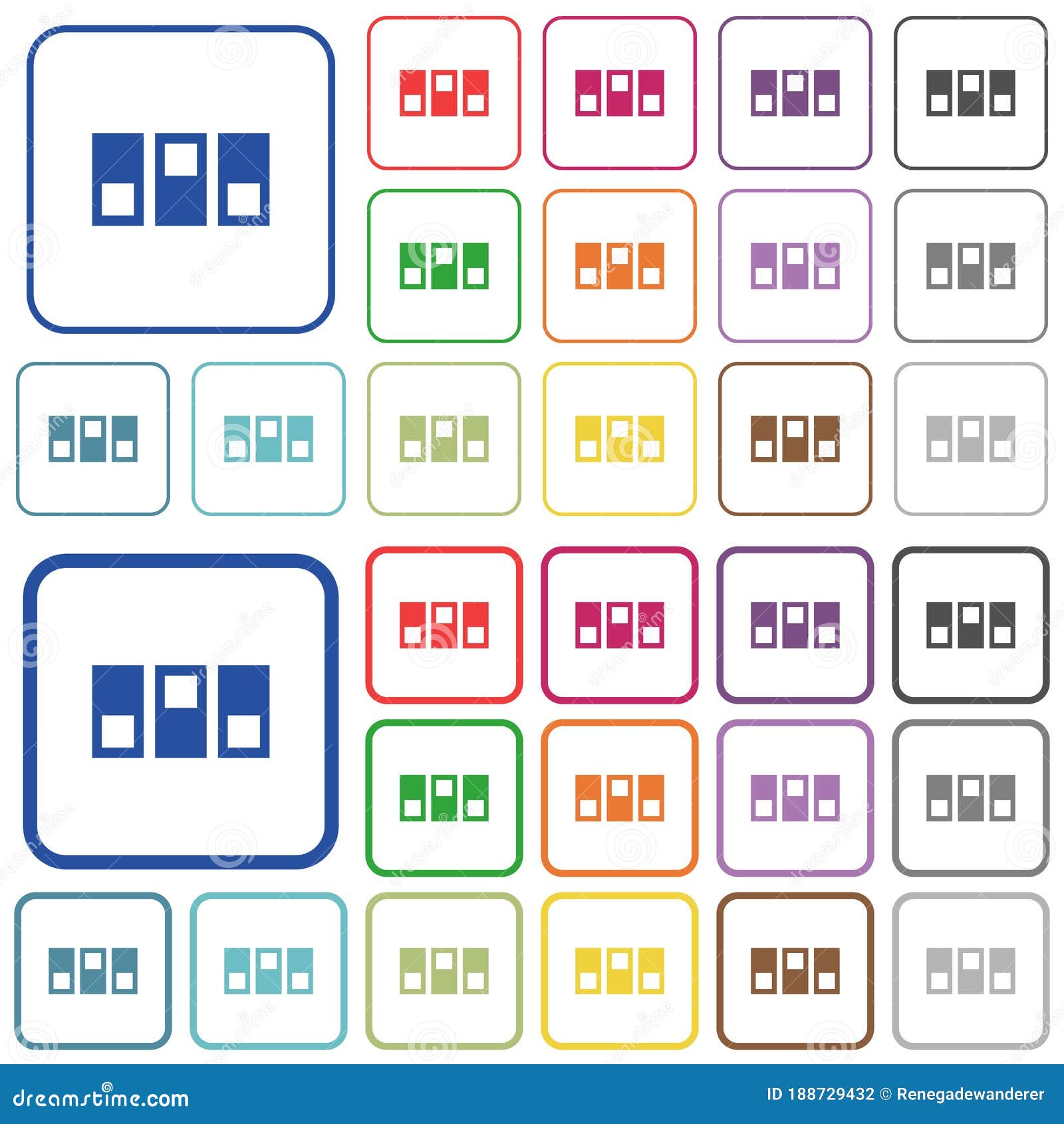 Switchboard Outlined Flat Color Icons Stock Vector - Illustration of ...