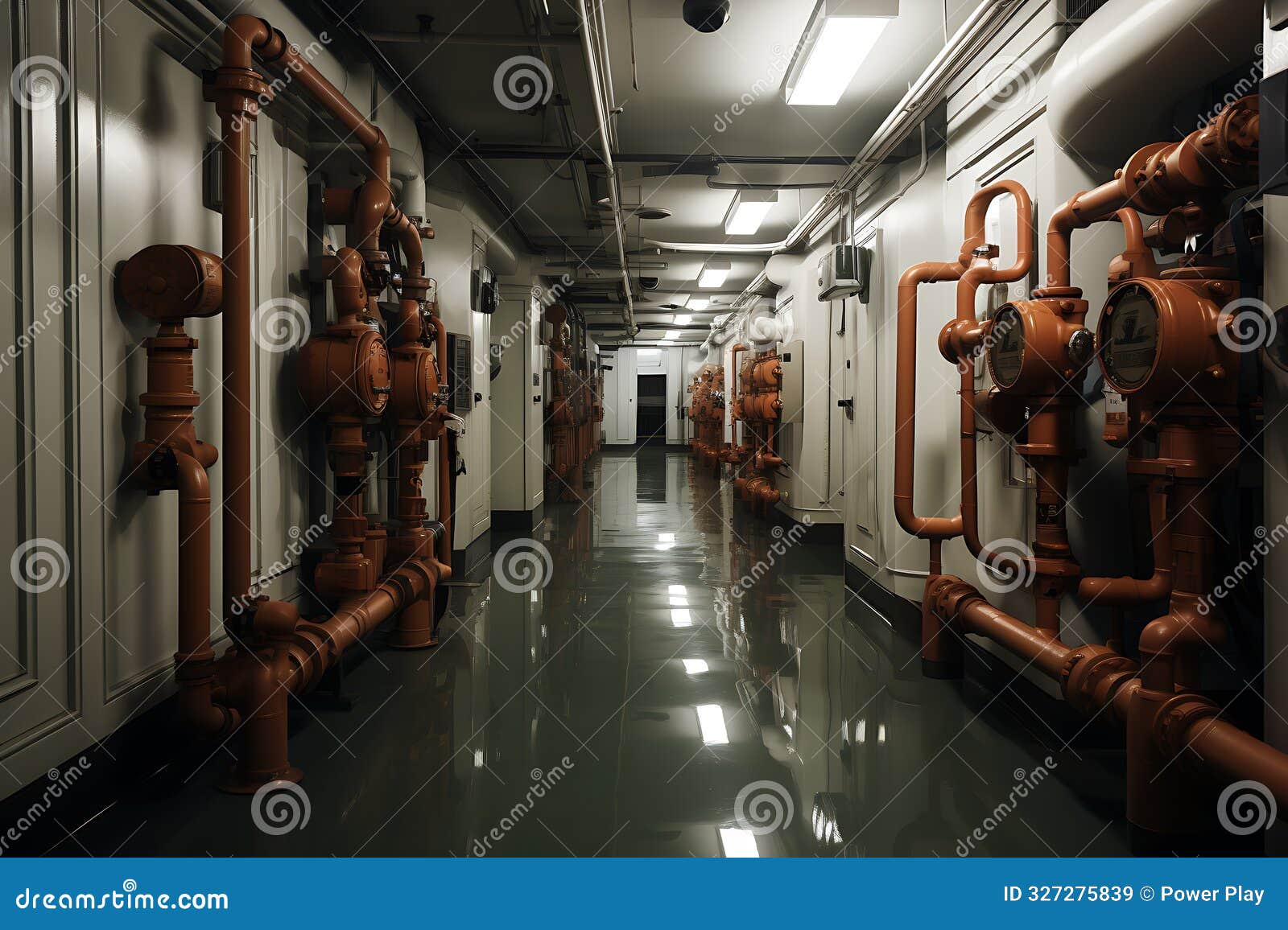 Switchboard in Server Floor of a Building after a Flood in a City Stock ...