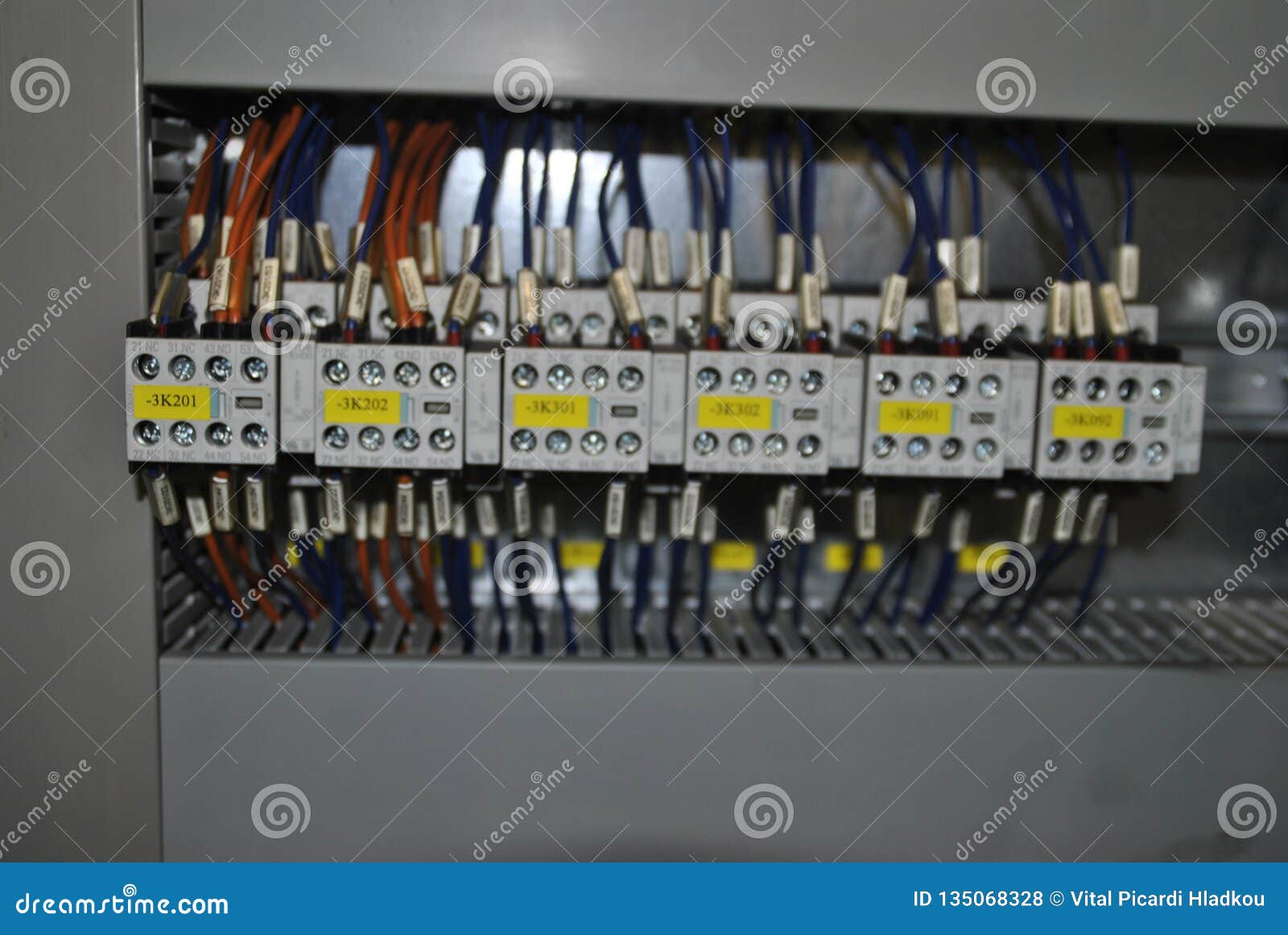 Switches In Electrical Fuse Box. Many Black Circuit Breakers In A Row ...