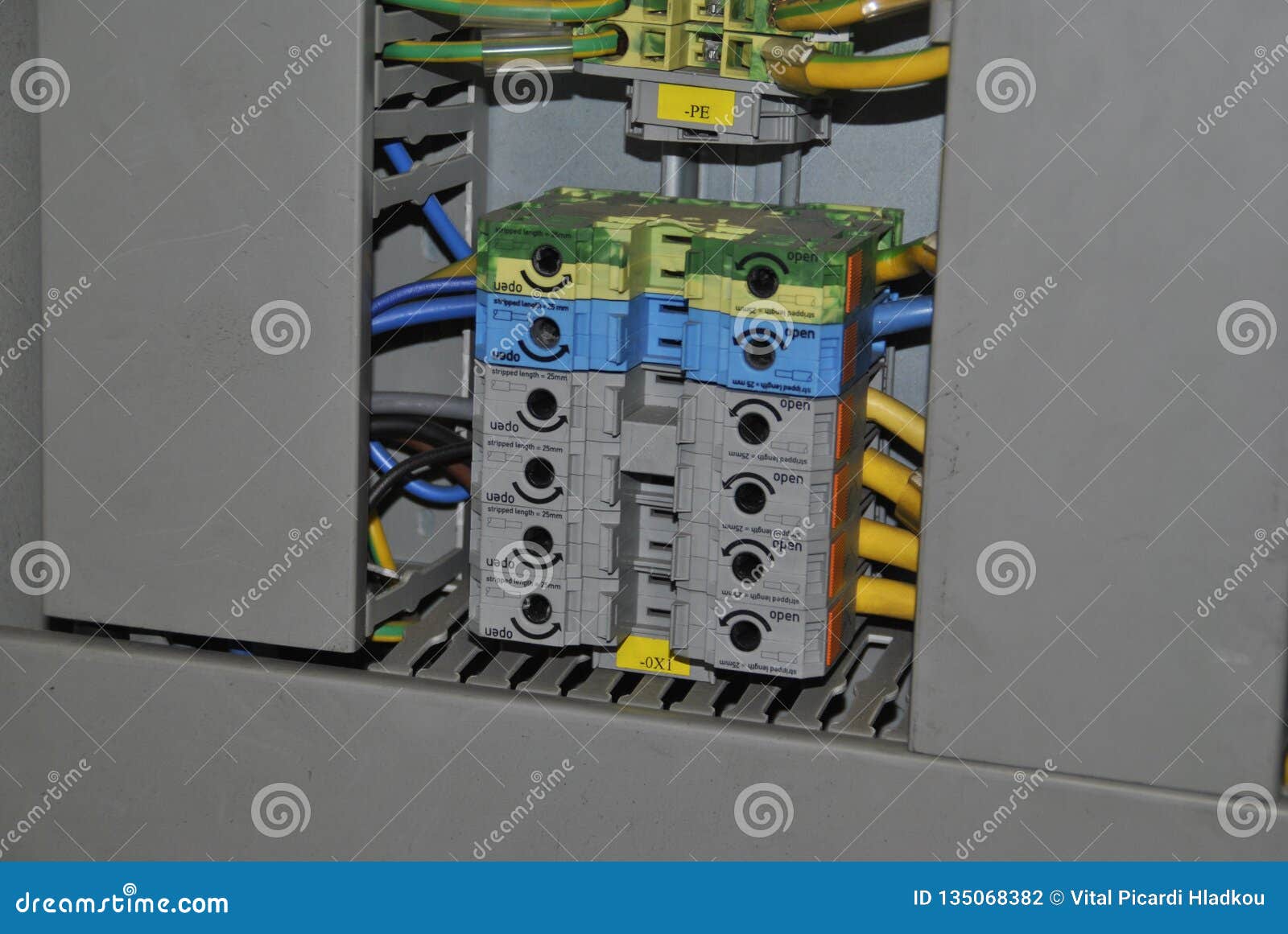 Switches in Electrical Cabinet Stock Photo - Image of installation ...