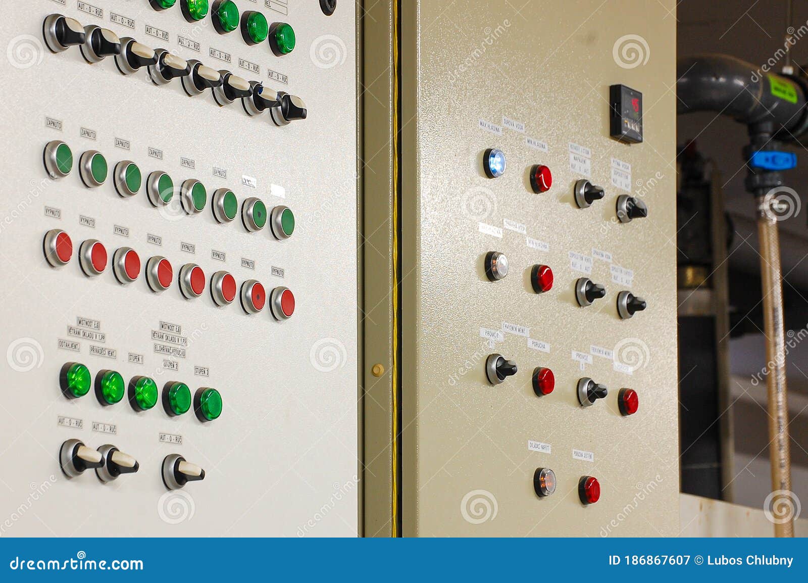 Switches on an Industrial Control Board. Lamp Indicator and Switch of ... Switches on an Industrial Control Board. Lamp Indicator and Switch of ...