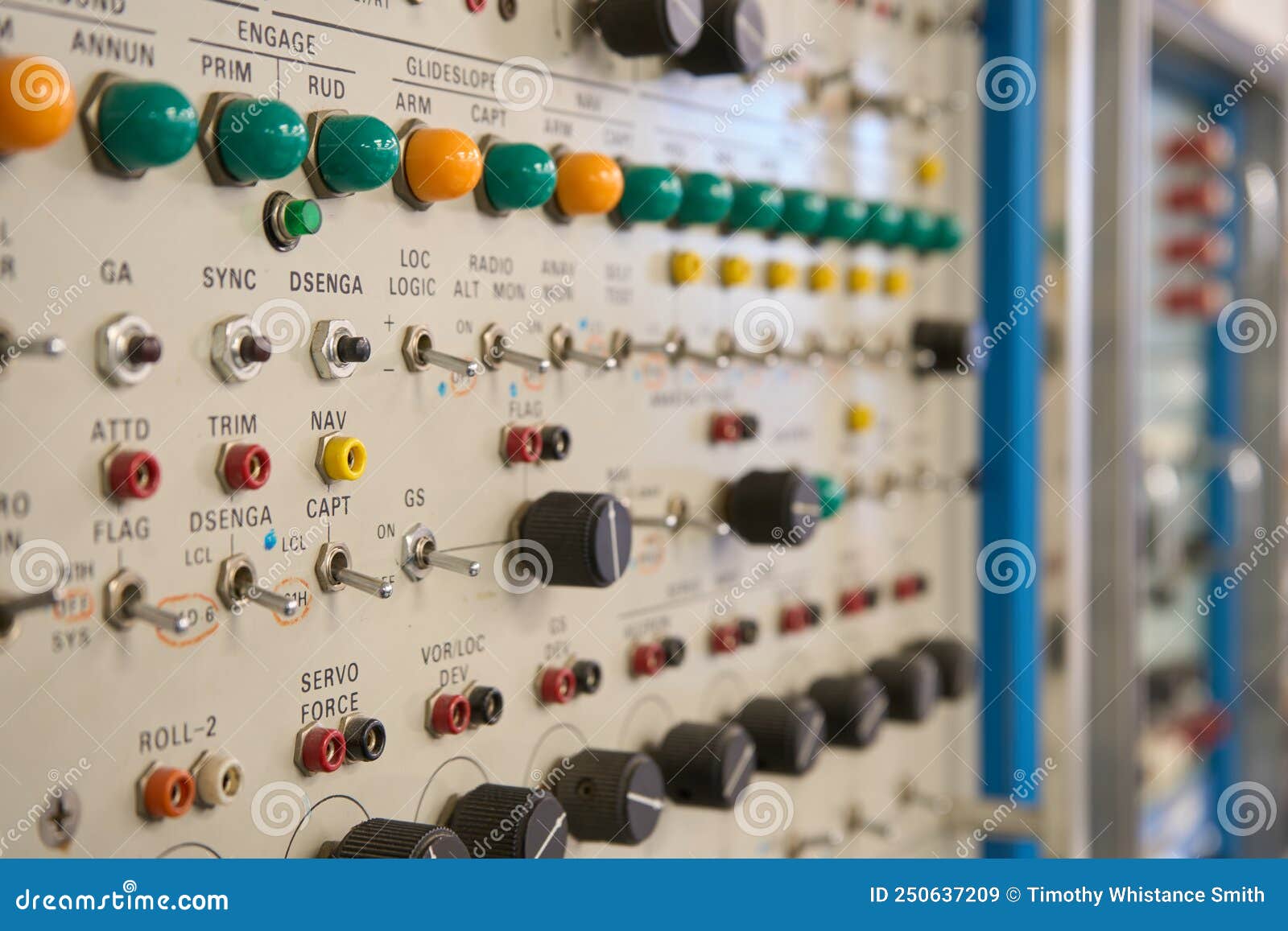 Switches and Lamps on Avionics Test Panel Stock Image - Image of ...