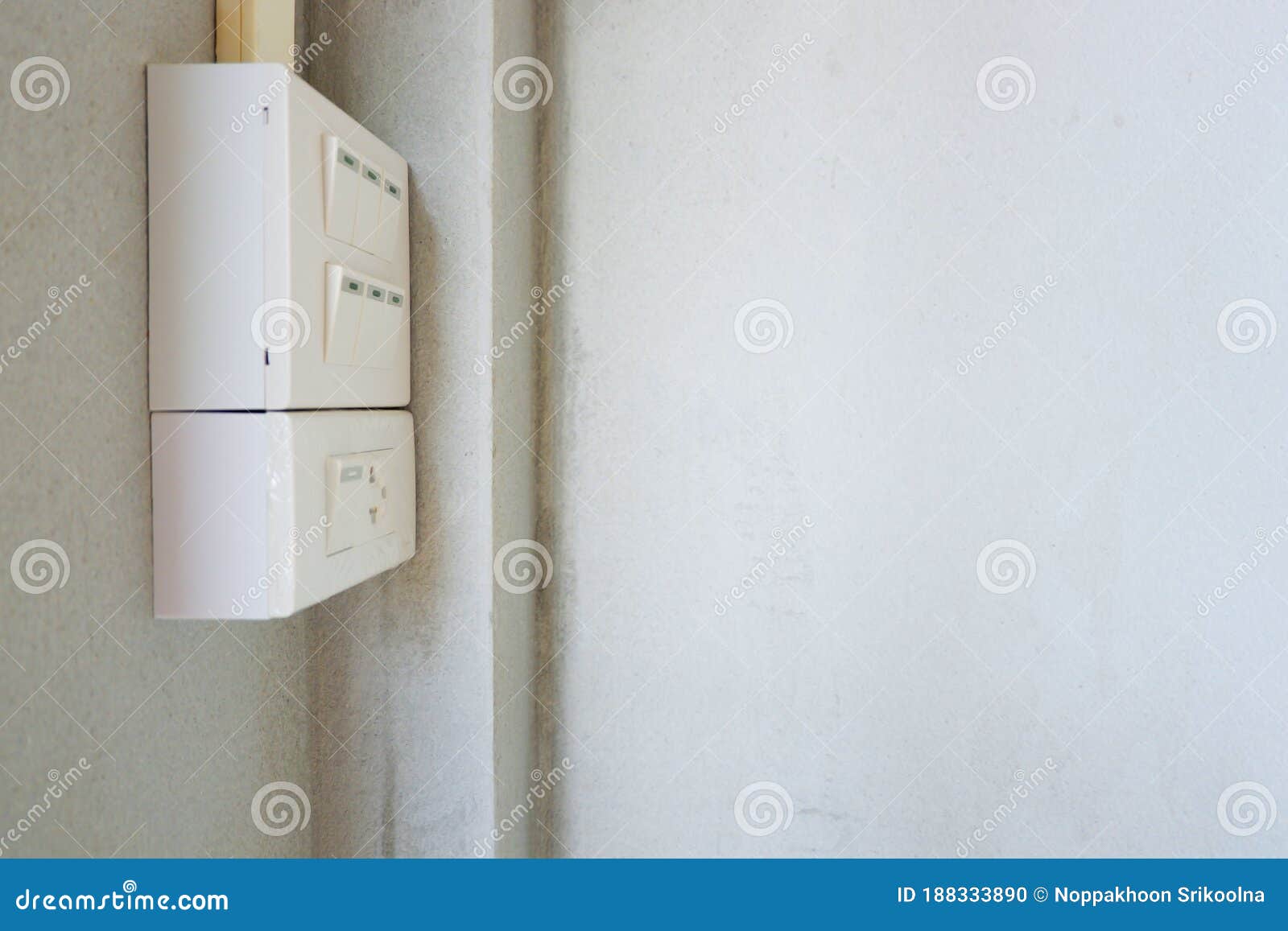 Switches and Power Outlets Mounted on the Wall Stock Photo - Image of ...