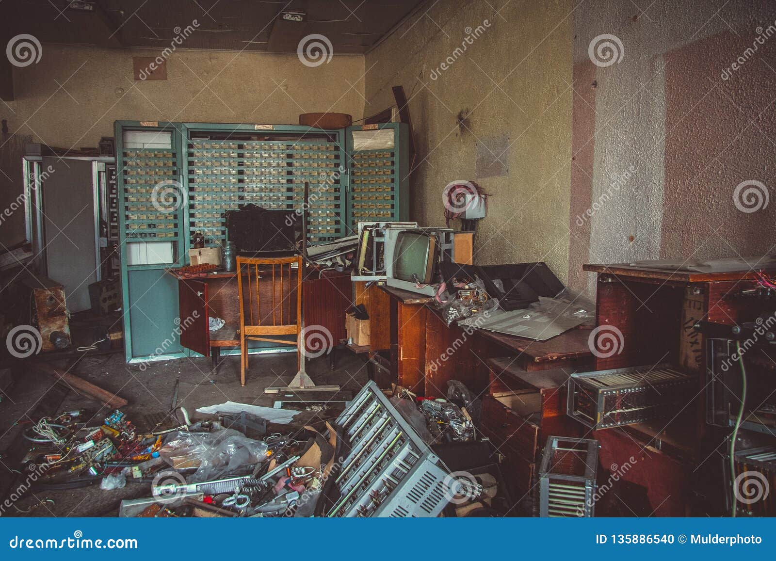 Switchgear Cabinets with Broken Hardware in Abandoned Factory Stock ...