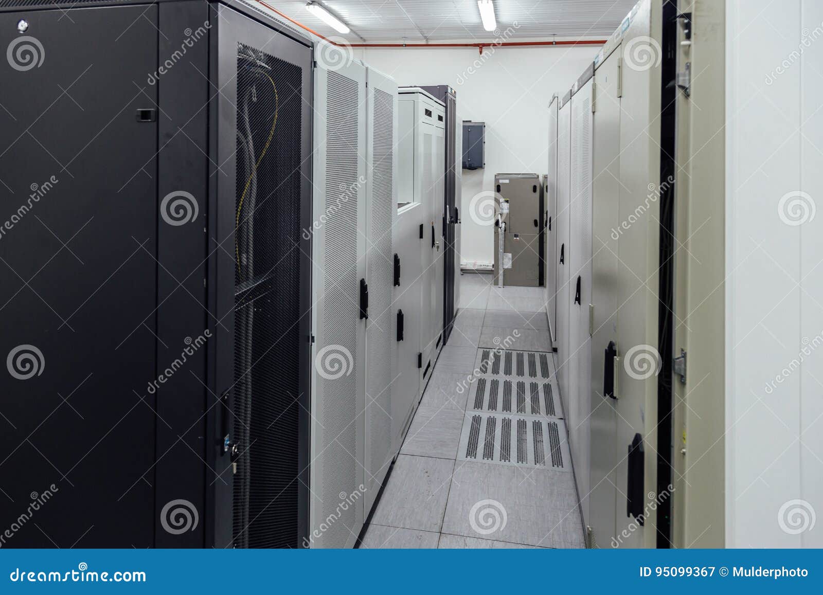 Switchgear Room with Cabinets with Network Hardware Stock Image - Image ...