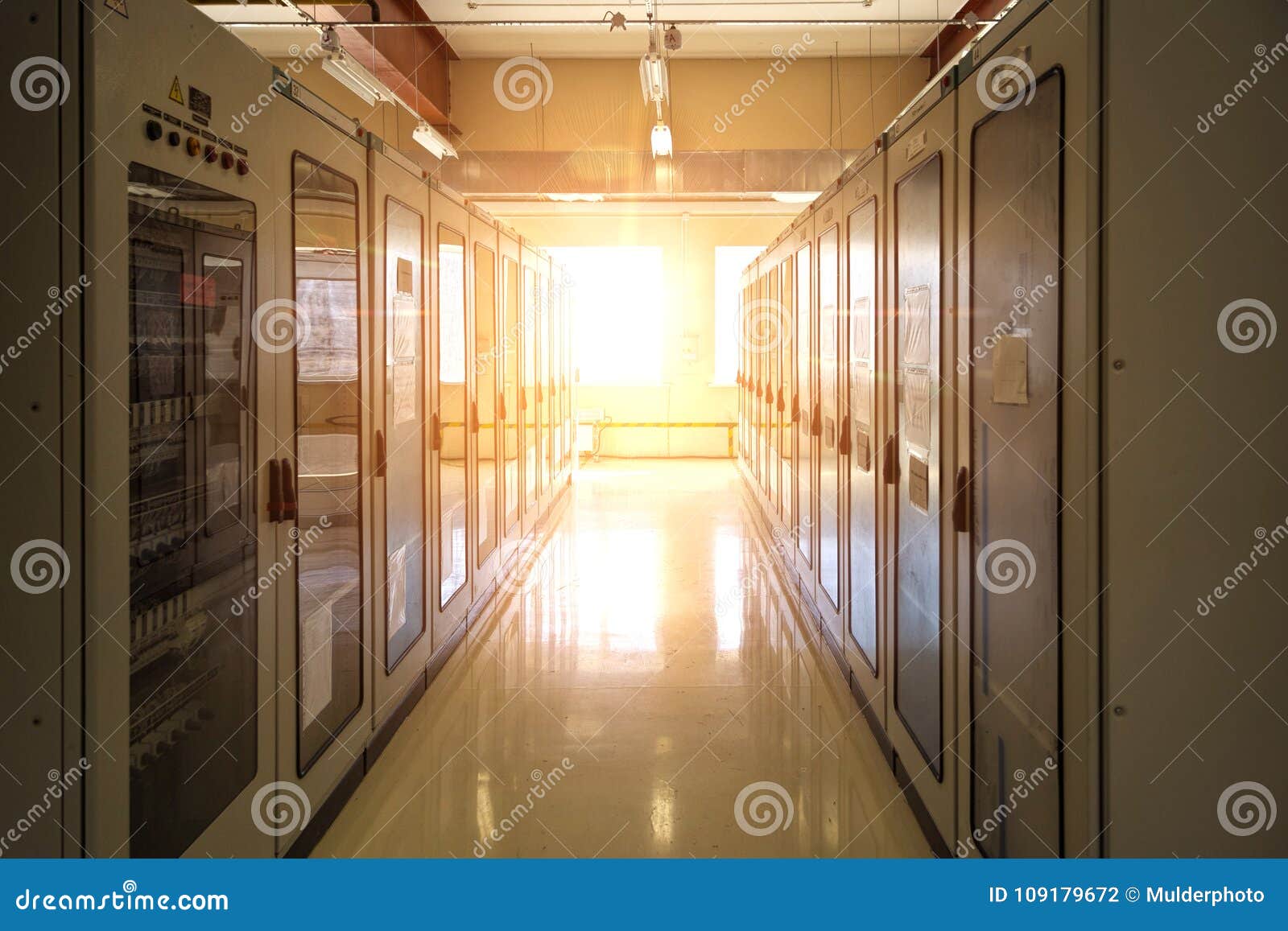 Switchgear Room with Cabinets with Network Hardware Stock Photo - Image ...
