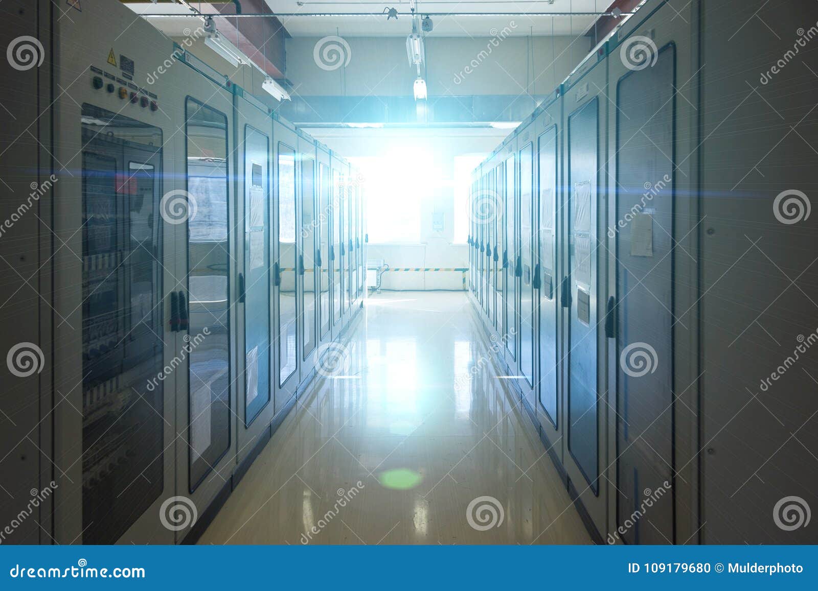 Switchgear Room with Cabinets with Network Hardware Stock Photo - Image ...