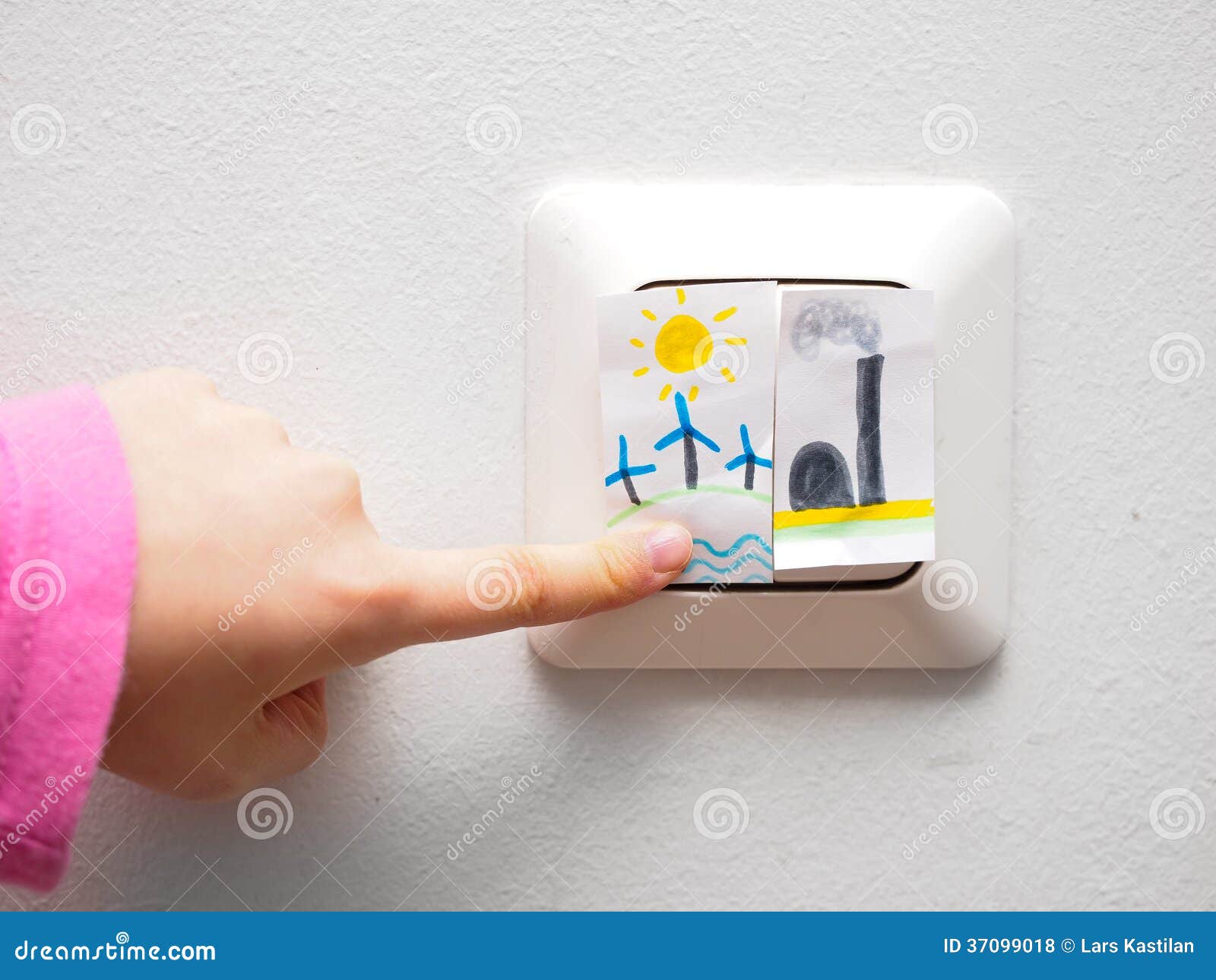 Switching To Alternative Energy Stock Photo - Image of pressing, finger ...