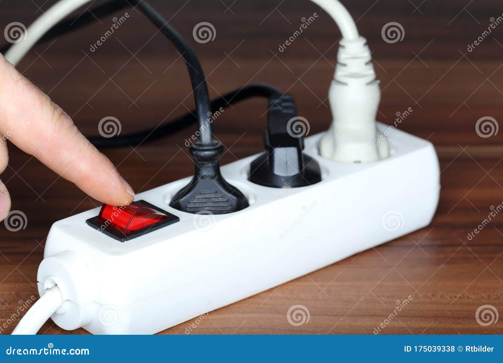 Switching a White Plug Socket Stock Photo - Image of electronic, save ...