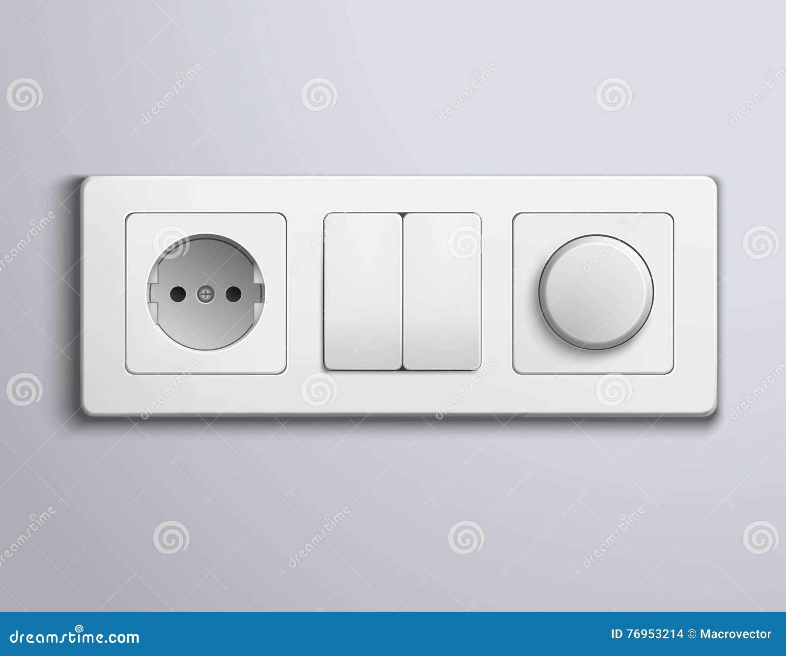 Switchs Sockets Realistic Panel Stock Vector - Illustration of light ...