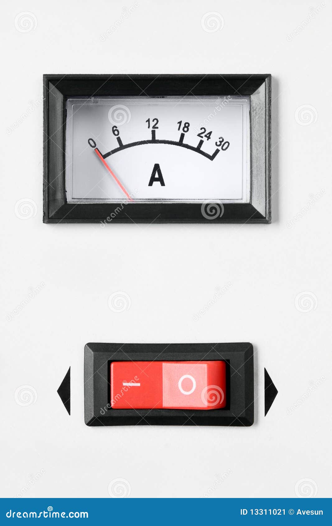 Swith Y Ampermeter De La Potencia Imagen de archivo - Imagen de ...