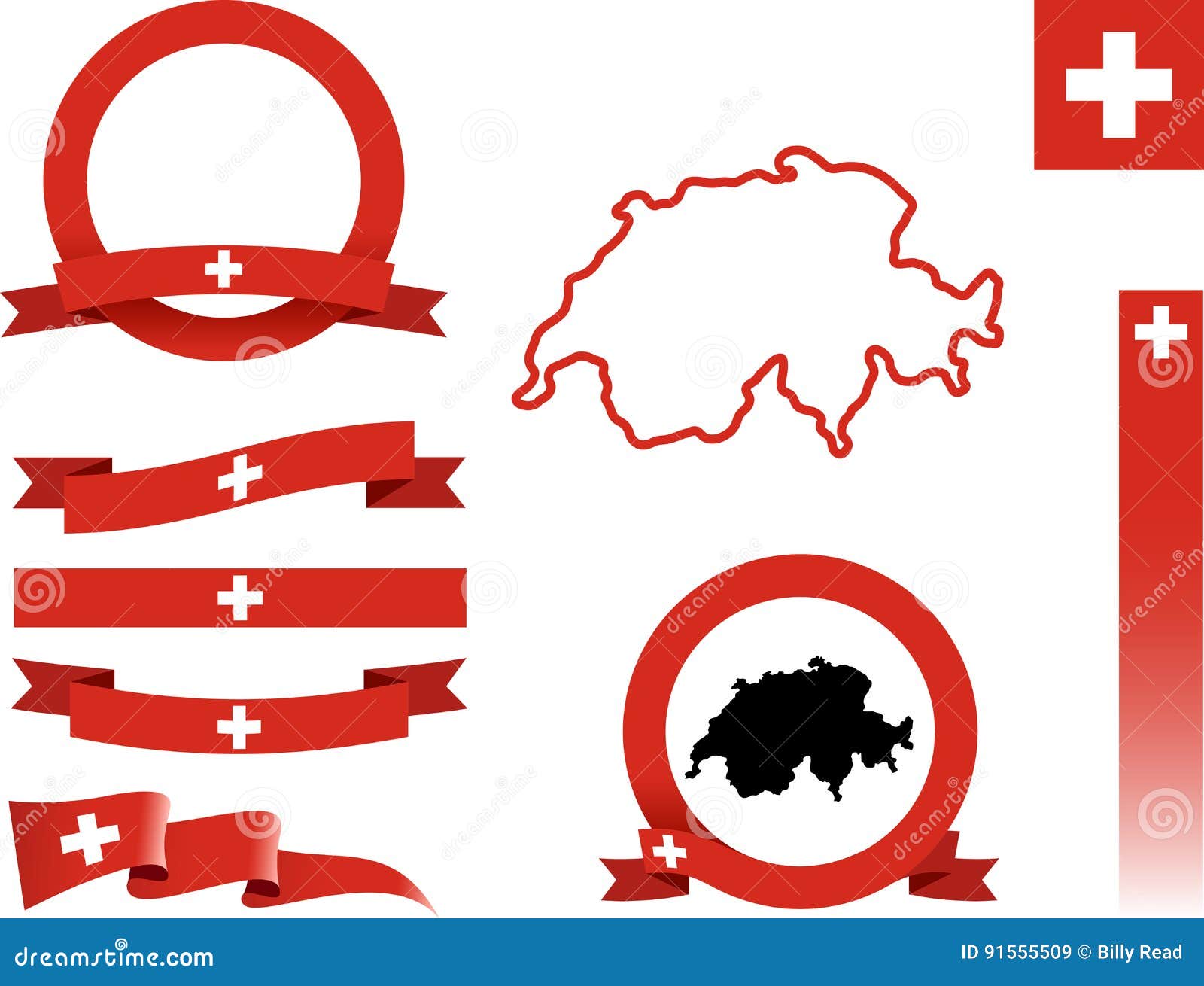 Switzerland Banner Design, Typographic Vector Illustration, Swiss Flag ...