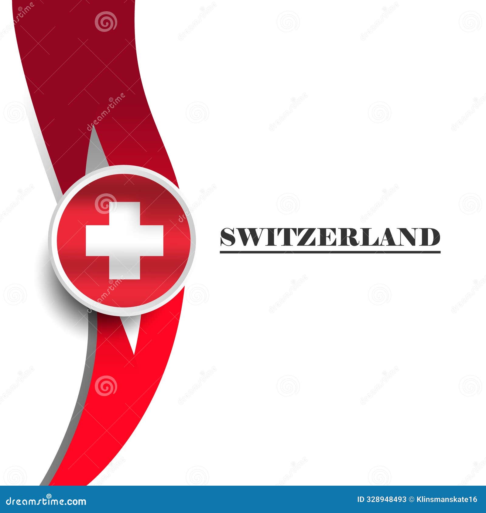 Switzerland Circle Flag Logo with Abstract Wavy Shape Design Stock ...