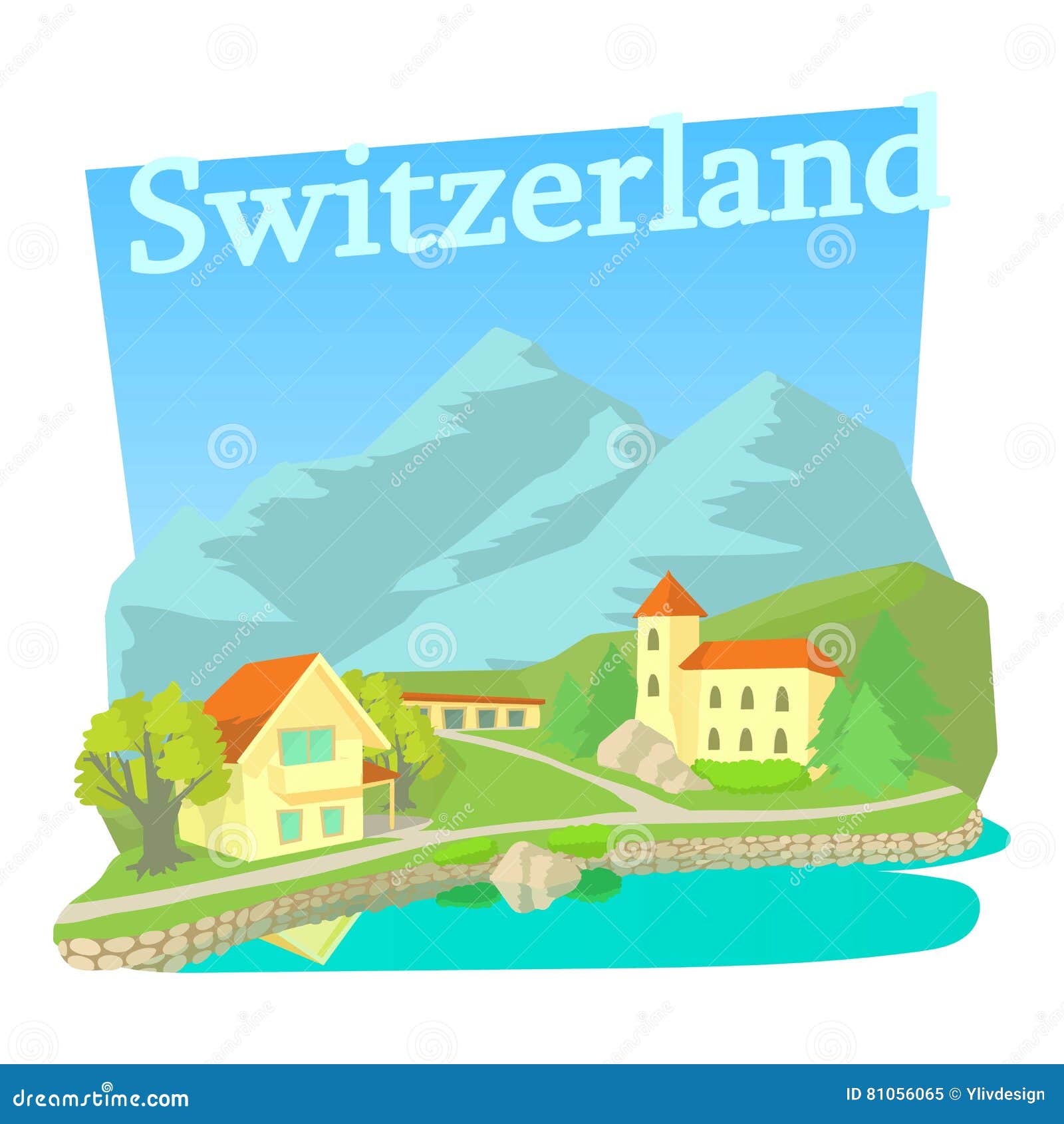 Switzerland Country Map. Black Silhouette And Outline Isolated On White ...