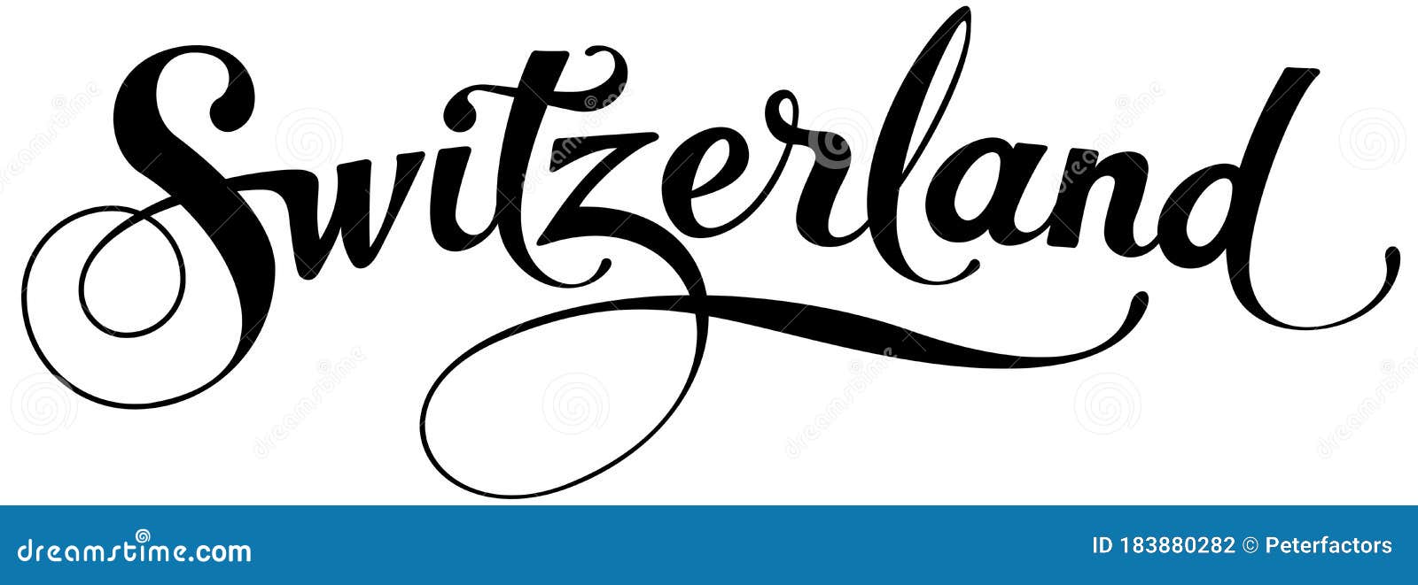 Switzerland - Custom Calligraphy Text Stock Vector - Illustration of ...