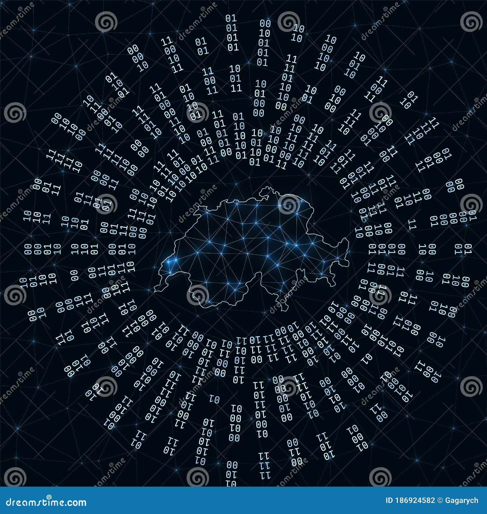 Switzerland digital map. stock vector. Illustration of mesh - 186924582
