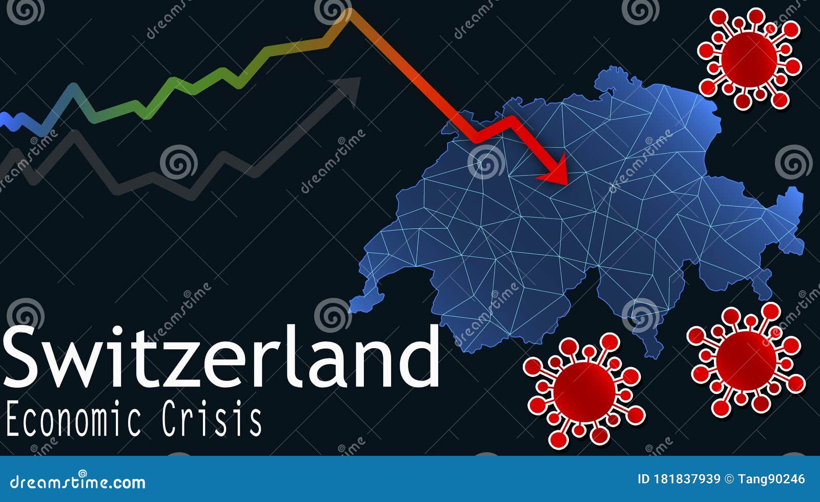 Switzerland Economic Crisis Due To Virus Stock Illustration ...