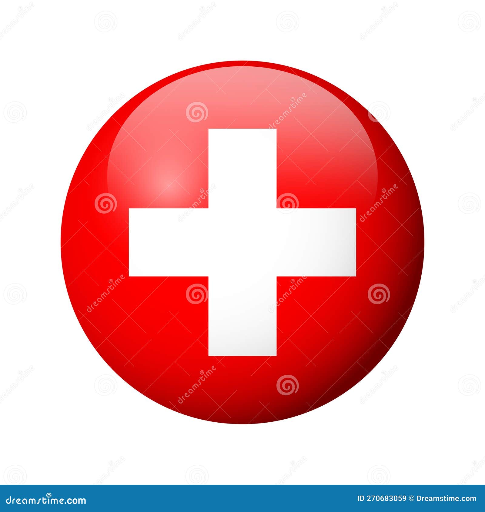 Glossy Circle Badge Flag of Switzerland Stock Vector - Illustration of ...