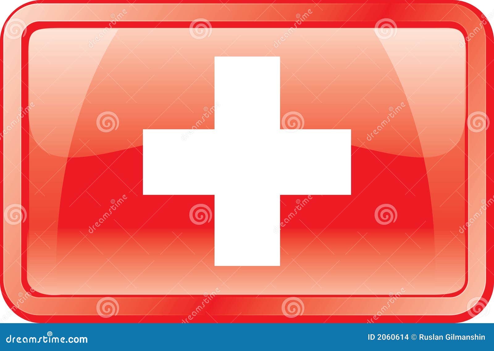 Switzerland Flag Icon stock illustration. Illustration of glass - 2060614