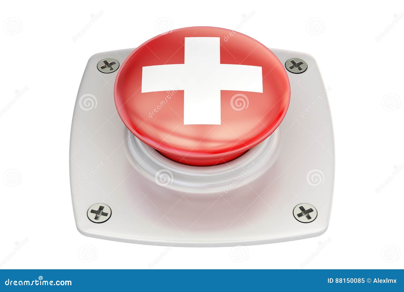 Switzerland Flag Push Button, 3D Rendering Stock Illustration ...