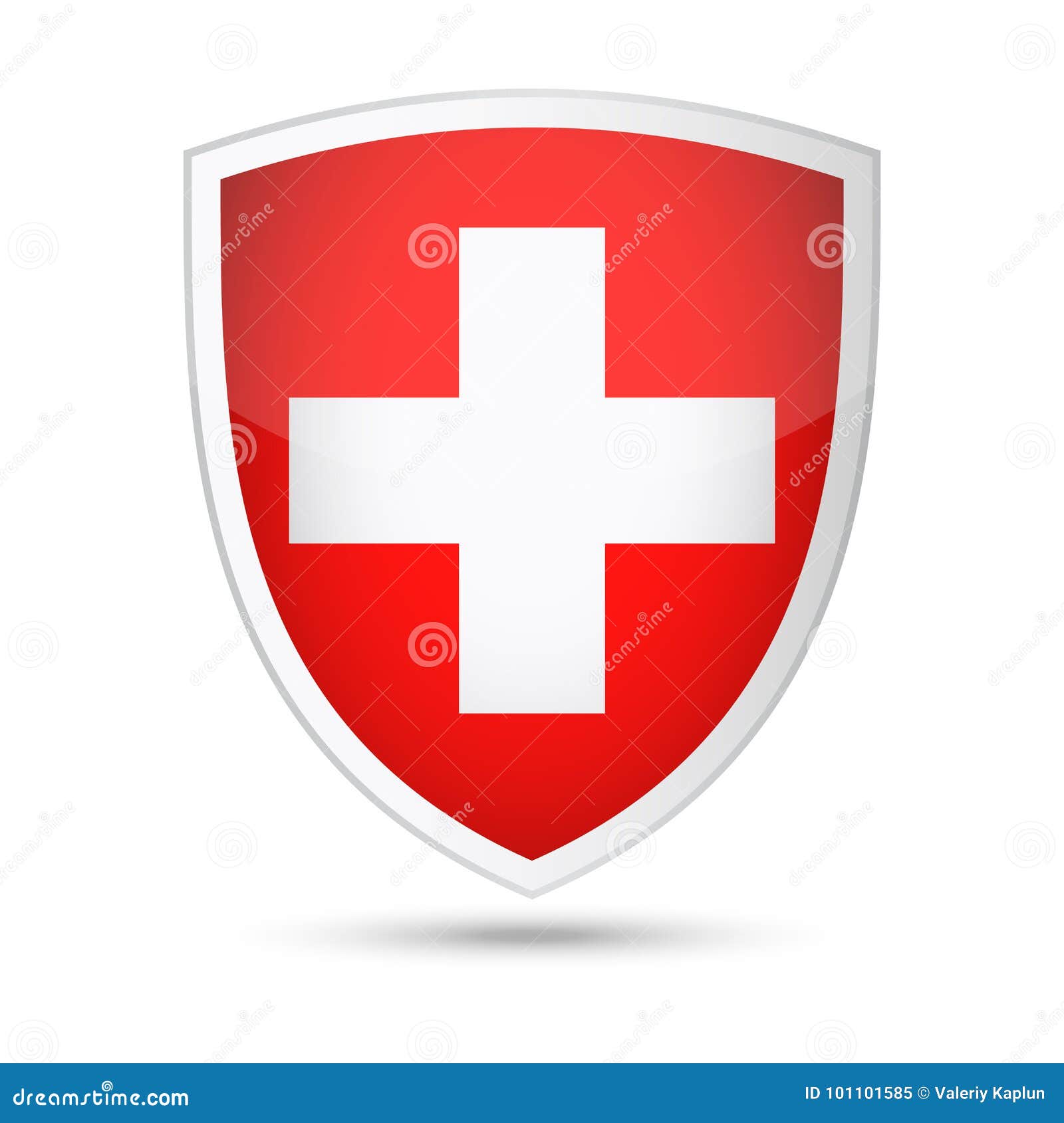 Switzerland Flag Vector Shield Icon Stock Illustration - Illustration ...