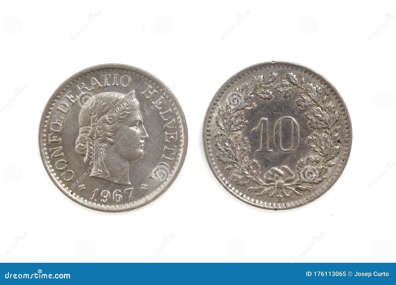 10 Switzerland Helvetica Coin Stock Image - Image of inflation, number ...