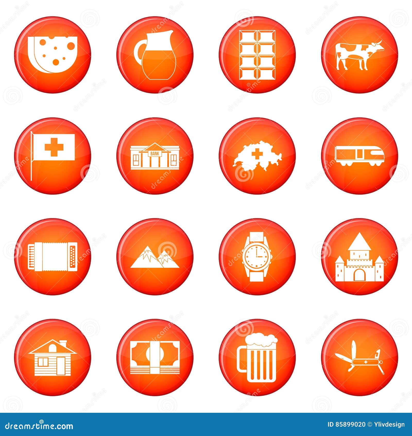 Switzerland Icons Vector Set Stock Vector - Illustration of abstract ...