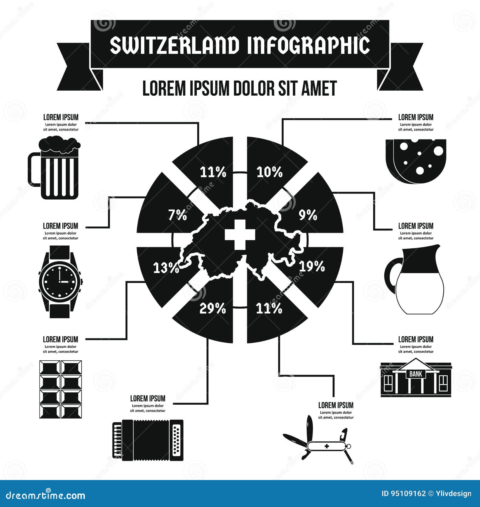 Switzerland Infographic Concept, Simple Style Stock Vector ...