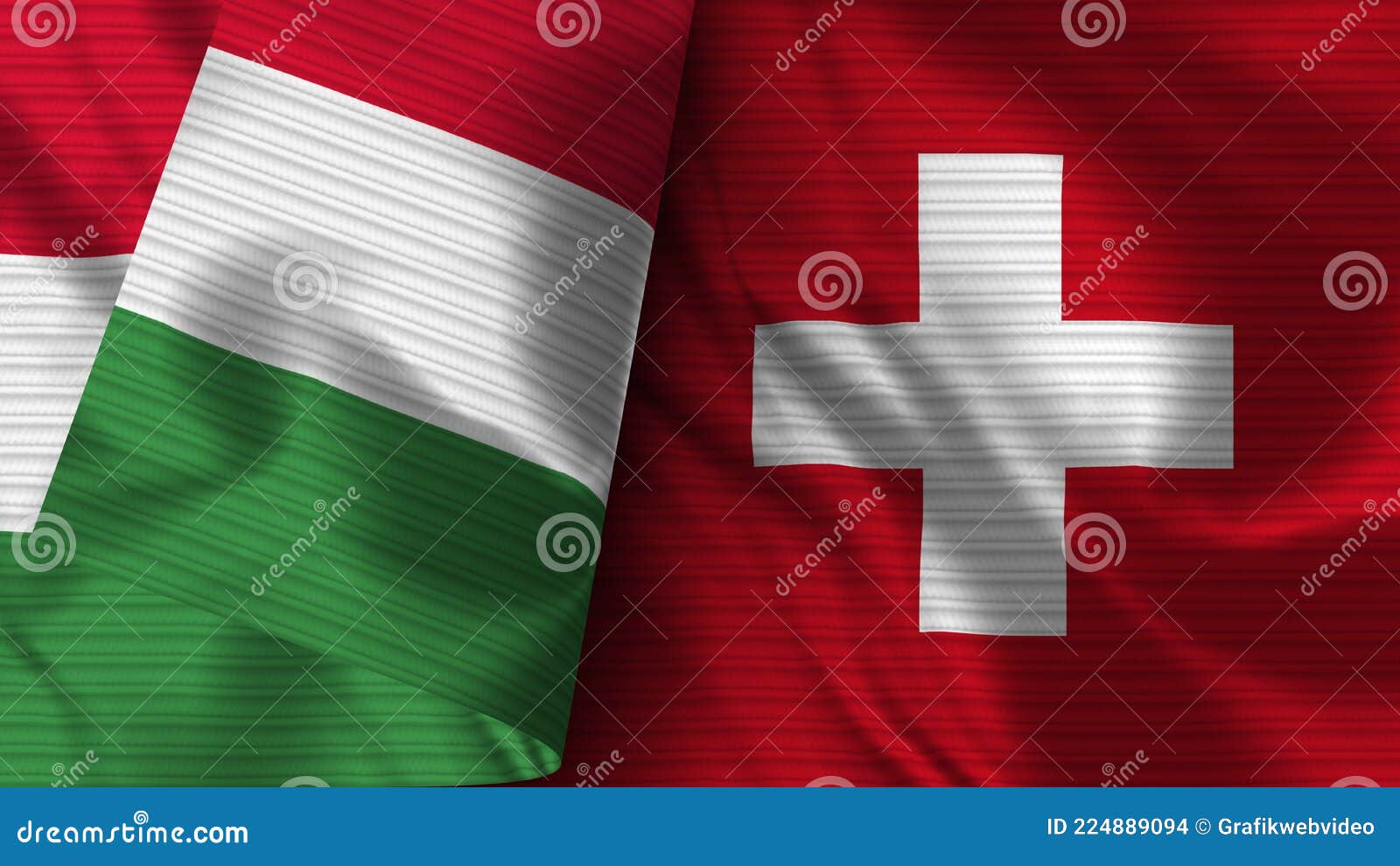 Switzerland and Italy Realistic Flag â€“ Fabric Texture Illustration ...