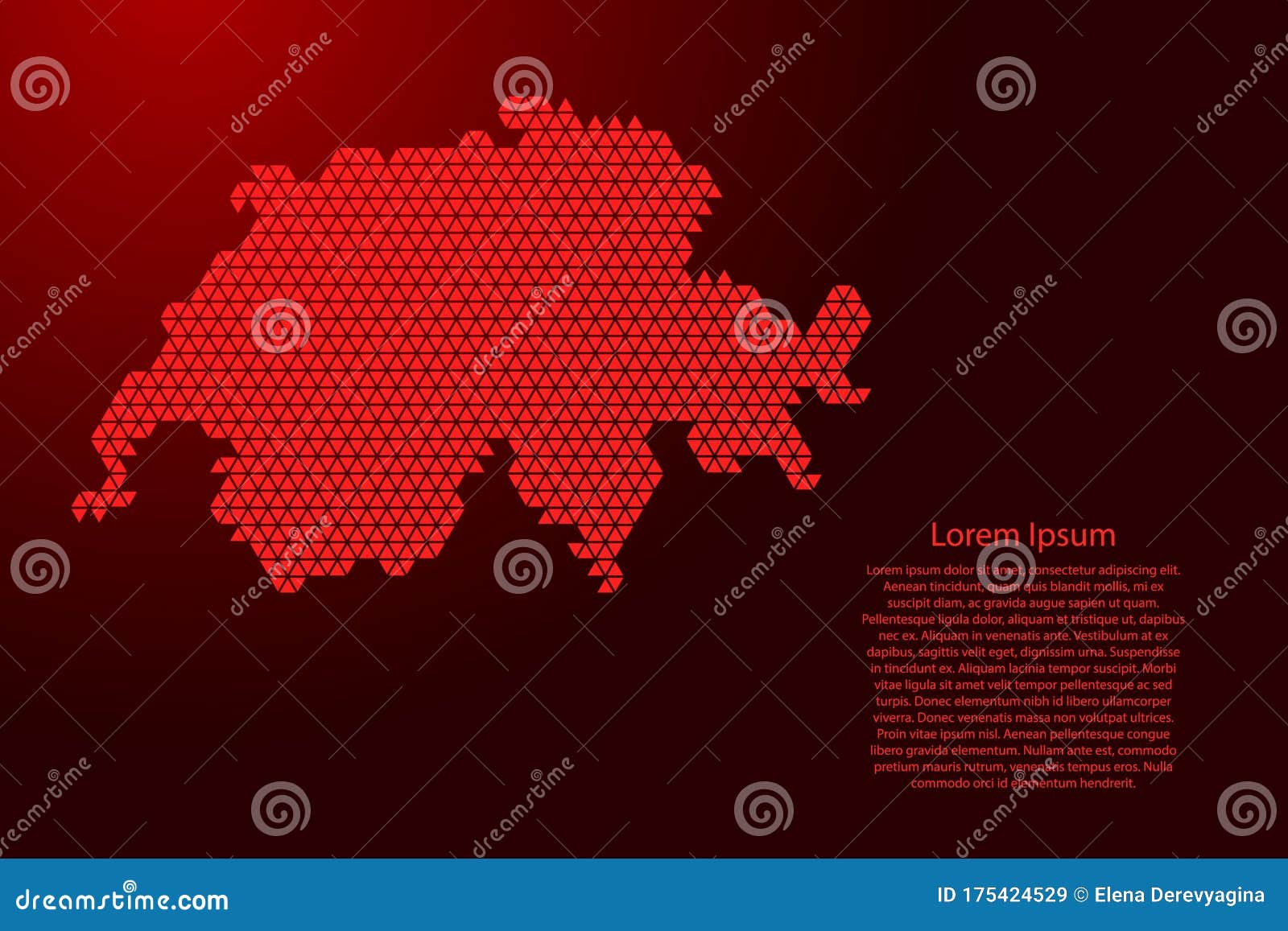 Switzerland Map Abstract Schematic from Red Triangles Repeating Pattern ...