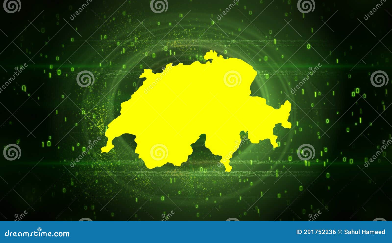 Switzerland Map on Digital Background Stock Illustration - Illustration ...