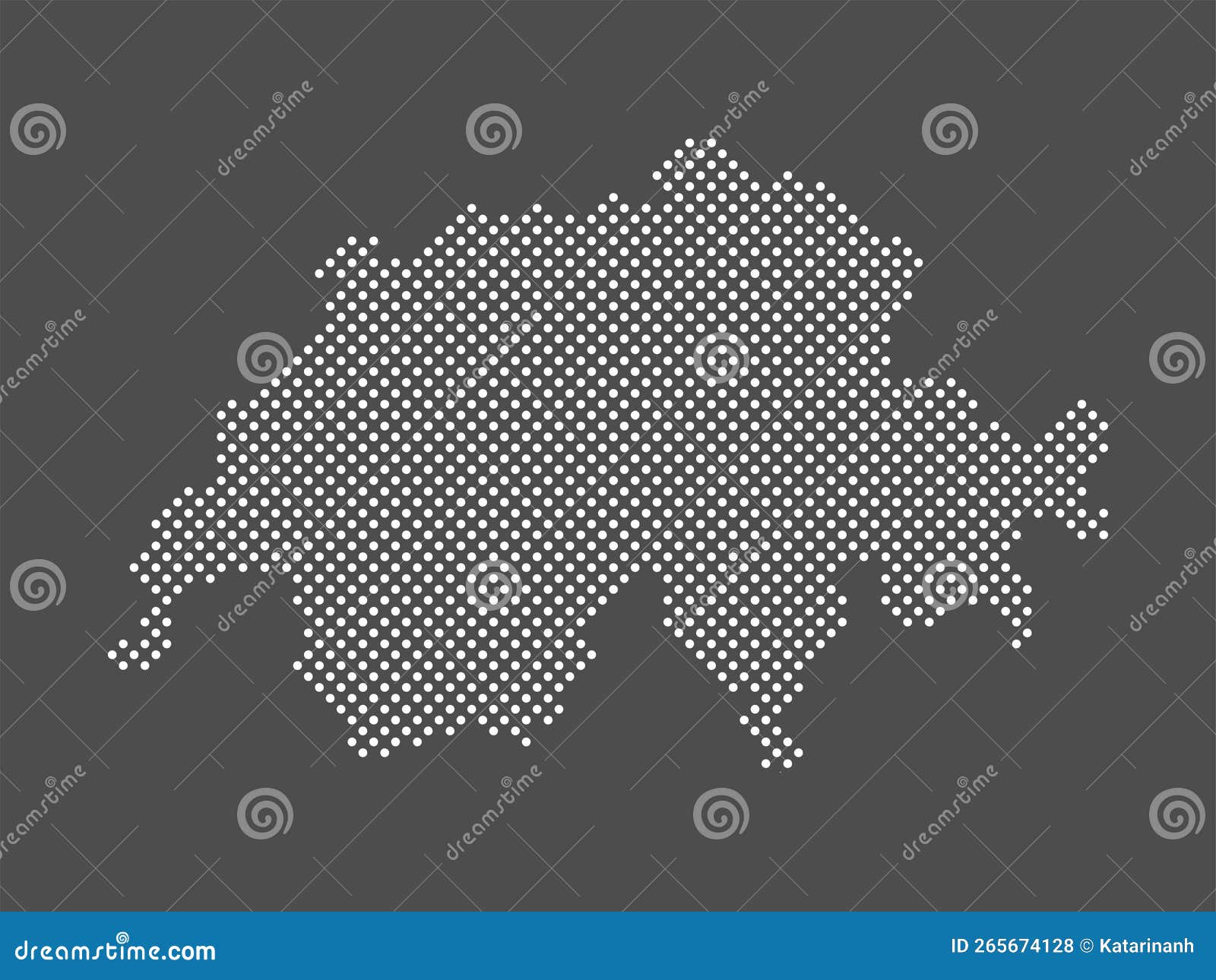 Switzerland Map Dot on Gray Background. Dotted Map of Switzerland Stock ...