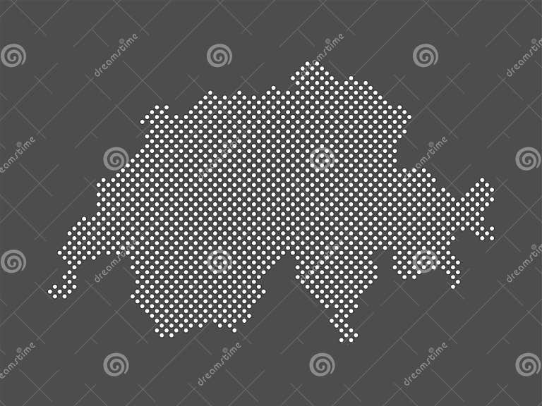 Switzerland Map Dot on Gray Background. Dotted Map of Switzerland Stock ...