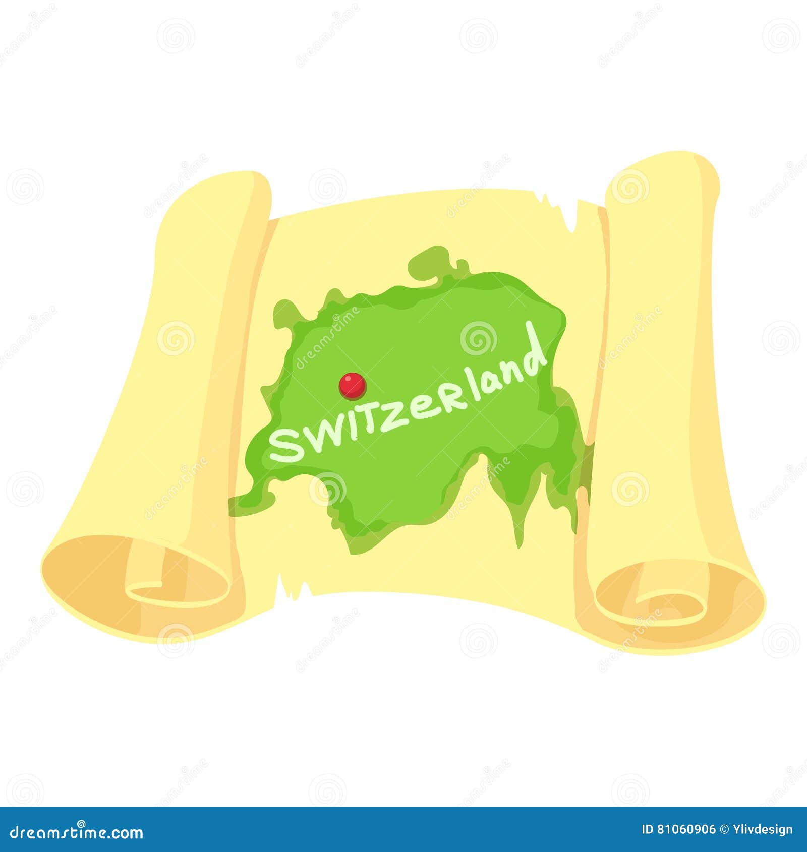Switzerland Map Icon, Cartoon Style Stock Vector - Illustration of icon ...