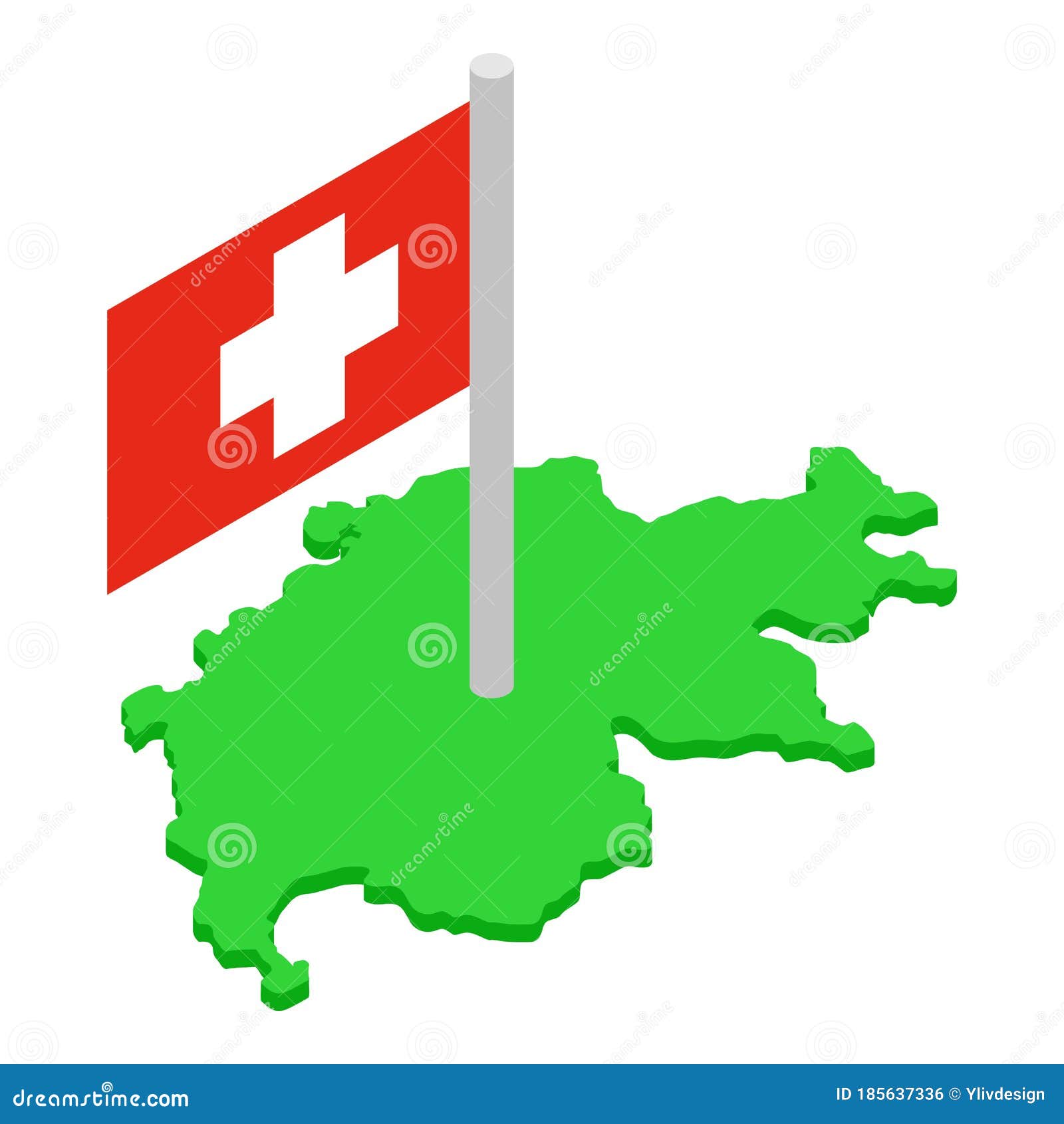 Switzerland Map Icon, Isometric Style Stock Vector - Illustration of ...
