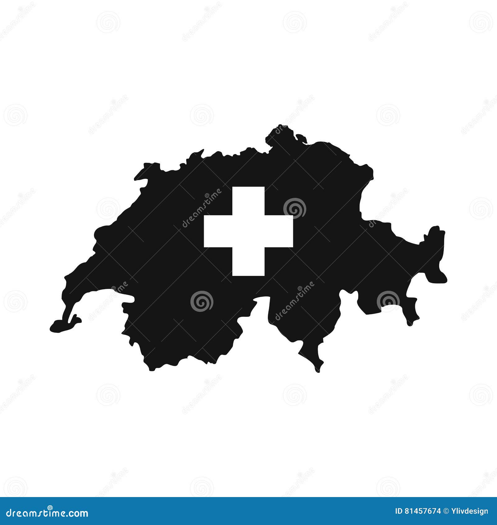 Switzerland Map Icon, Simple Style Stock Vector - Illustration of bern ...