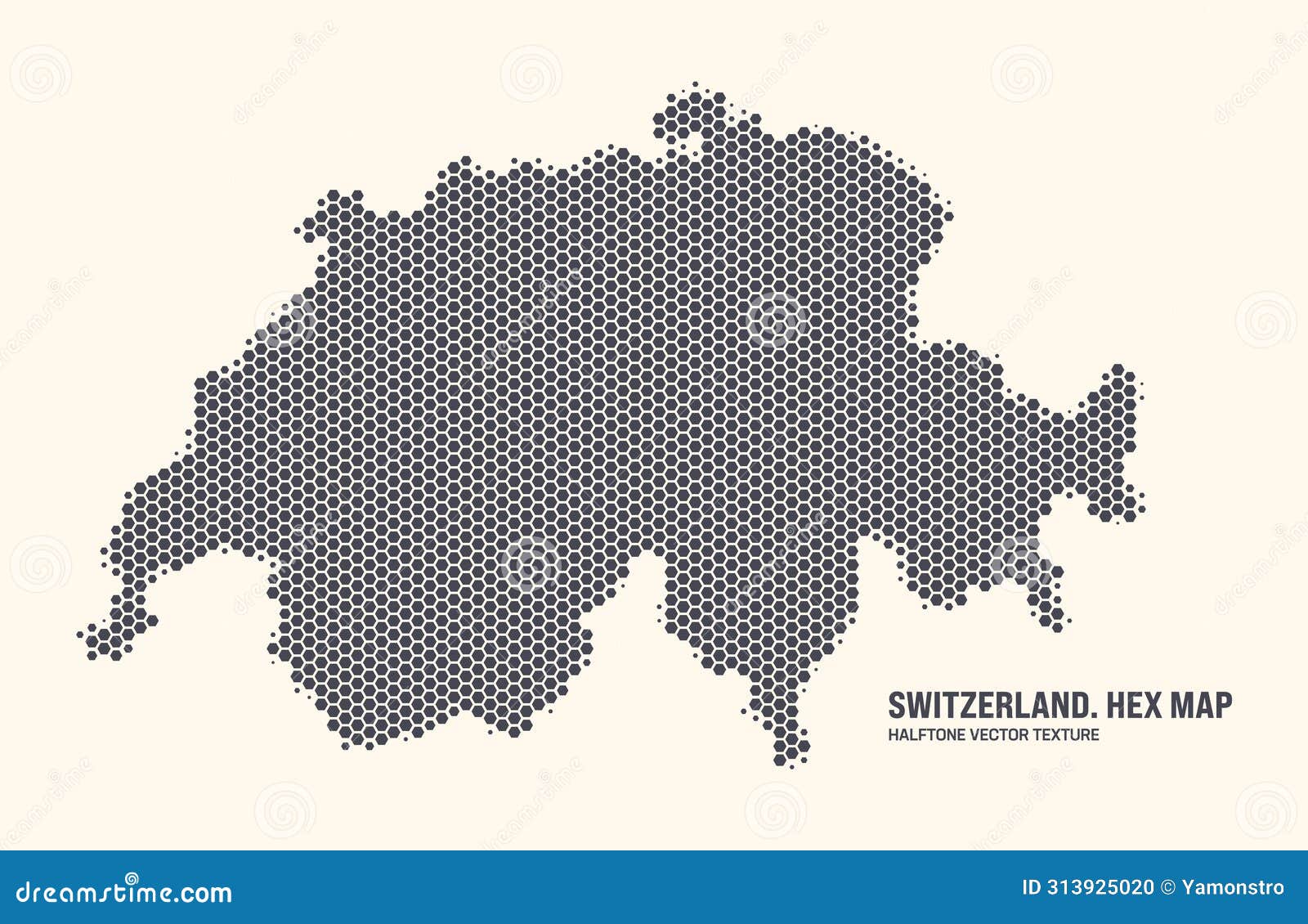 Switzerland Map Vector Hexagonal Half Tone Pattern Isolated on Light ...