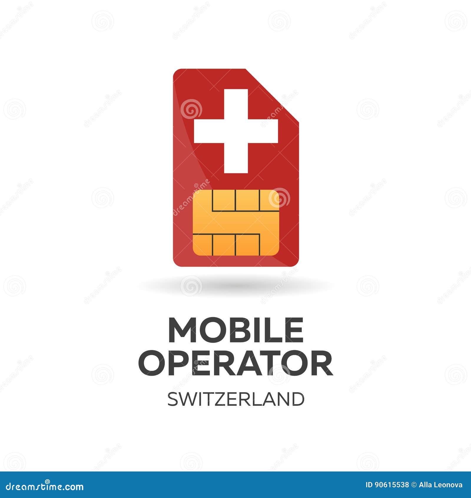 Switzerland Mobile Operator. SIM Card with Flag. Vector Illustration ...