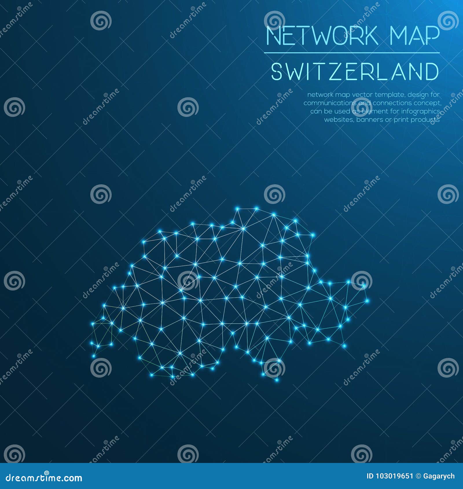 Switzerland network map. stock vector. Illustration of molecular ...