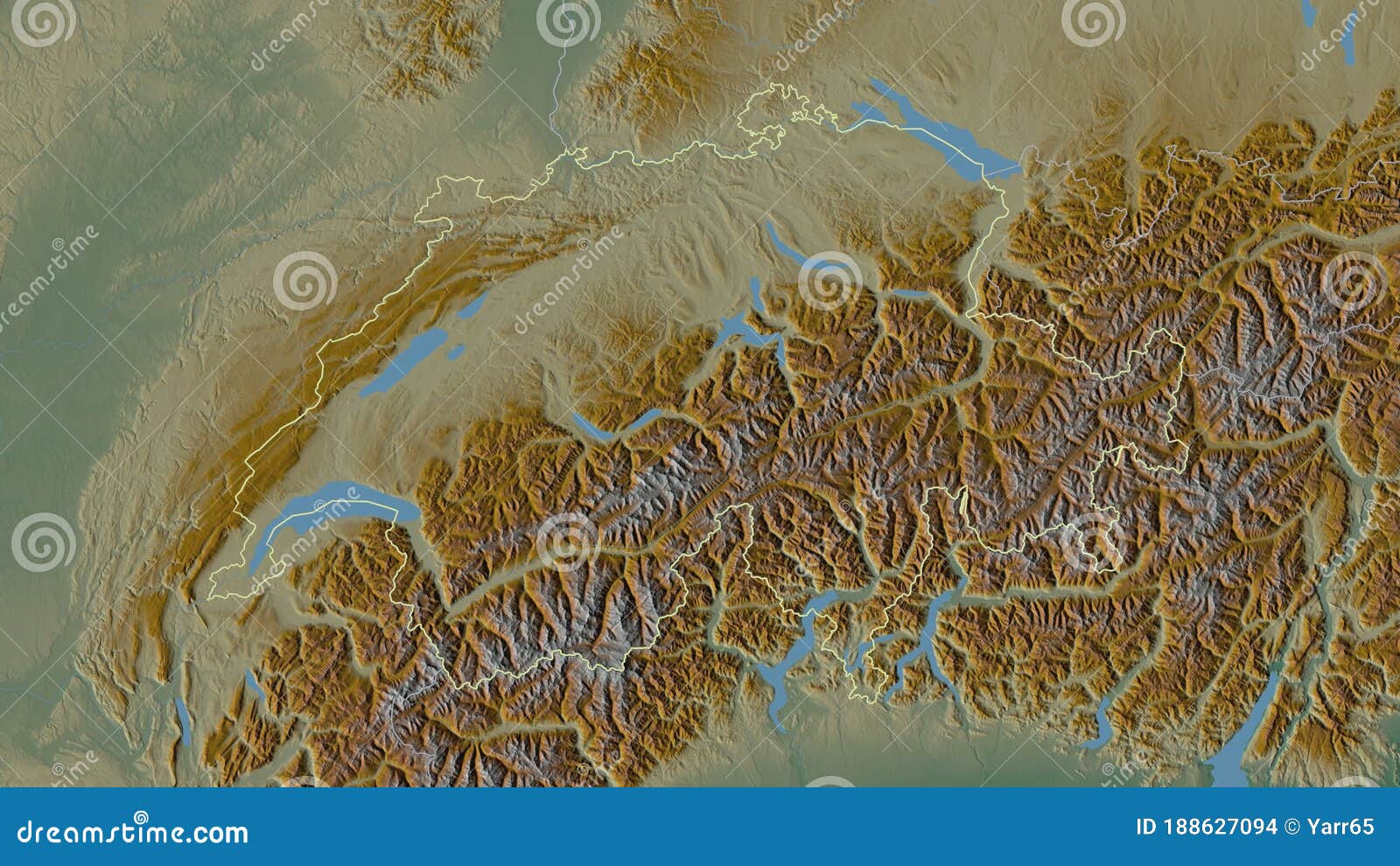 Switzerland - Overview. Relief Stock Illustration - Illustration of ...