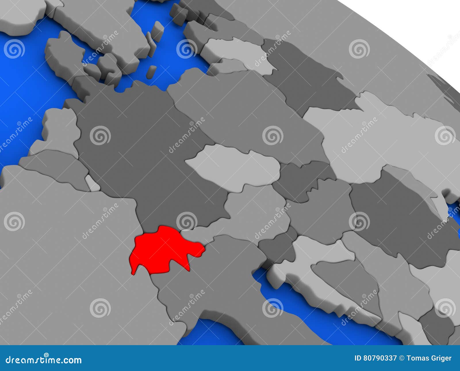 Switzerland in red stock illustration. Illustration of region - 80790337