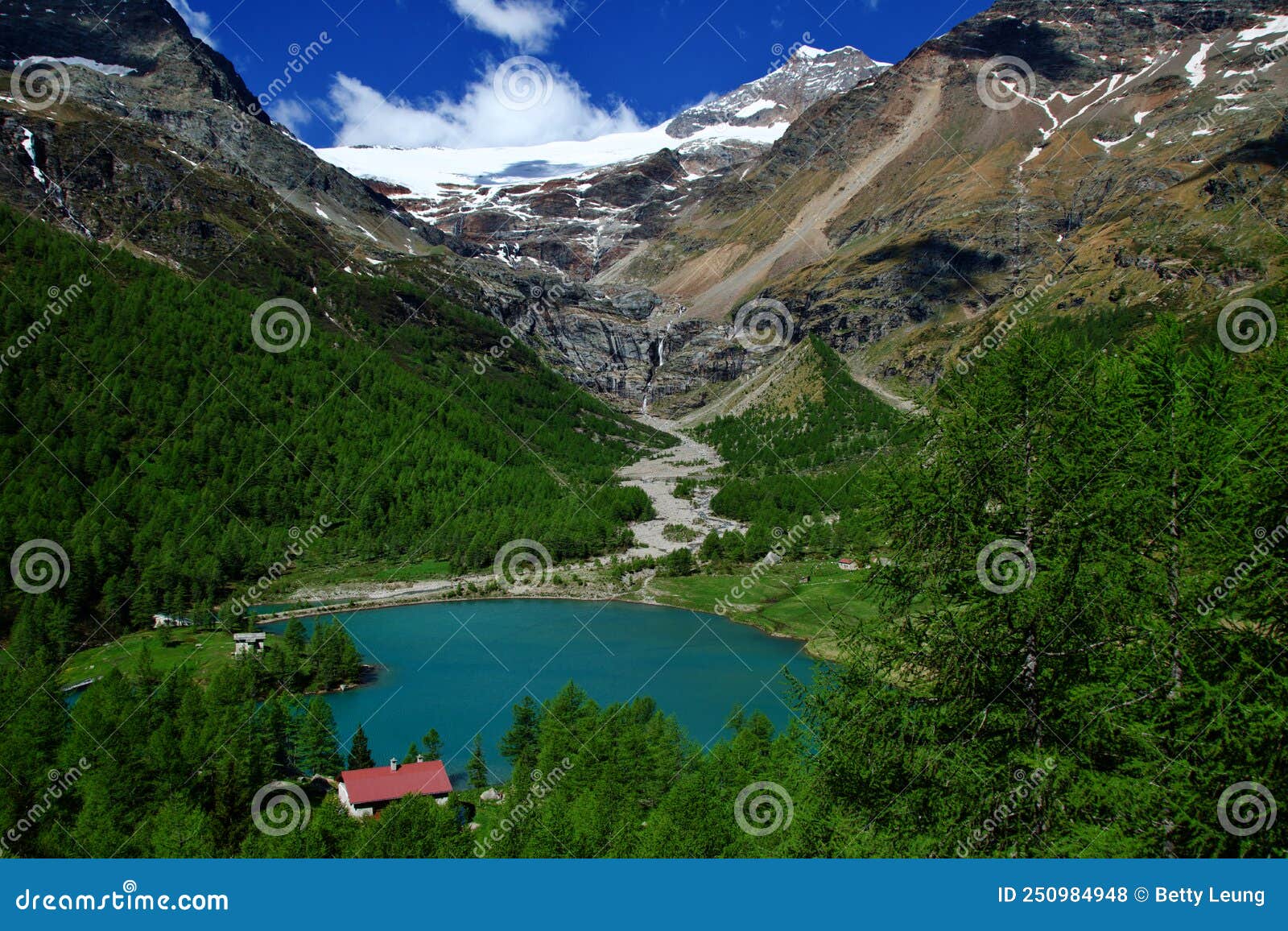 The Famous Bernina Express Train Passing through Al Grum Lake in ...