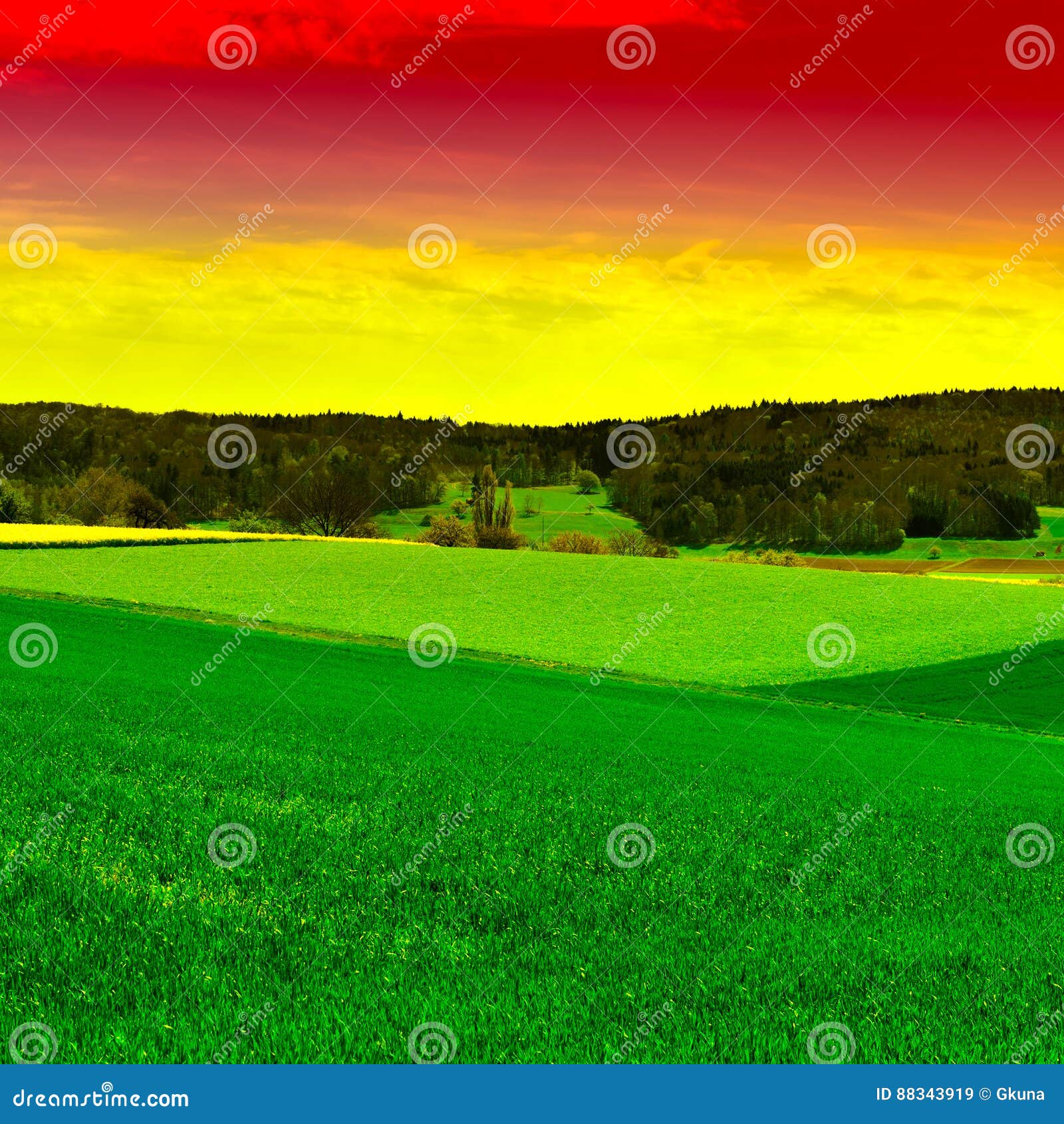 Switzerland at Sunset stock image. Image of green, farmland - 88343919